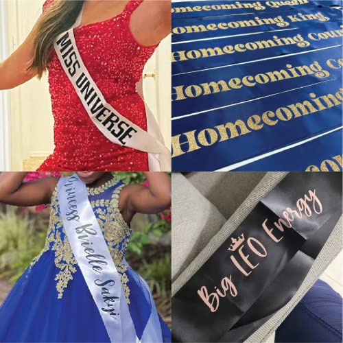 Custom Text Satin Sash | Custom Quote Sash Custom Sash Personalized Sash Birthday Sash Bachelorette Sash Bride to Be Sash