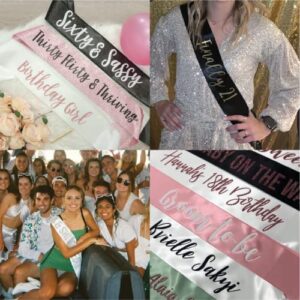 Custom Text Satin Sash | Custom Quote Sash Custom Sash Personalized Sash Birthday Sash Bachelorette Sash Bride to Be Sash