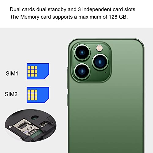 Yoidesu Unlocked Smartphones,I13pro 6.1 Inch 4G Net Mobile Phone,3GB RAM 64GB ROM,Dual SIM,4000mAh Battery Cheap Phones Unlocked for Android 11(Dark Green)