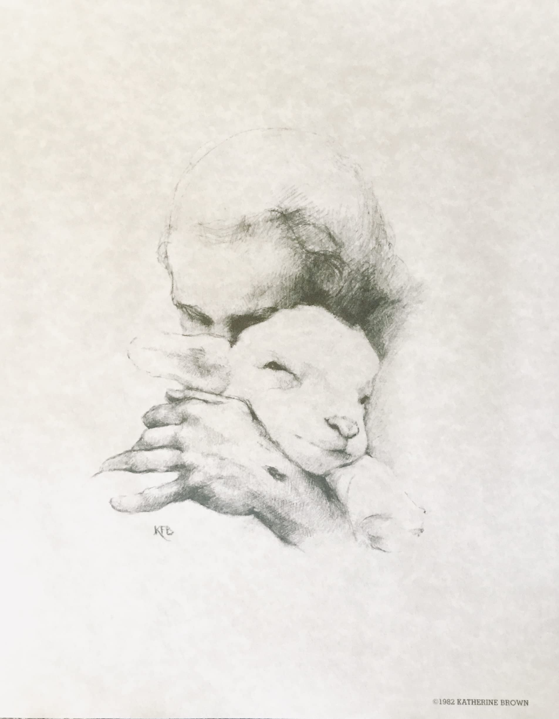 Jesus and the Lamb Print 11x14 on Parchment