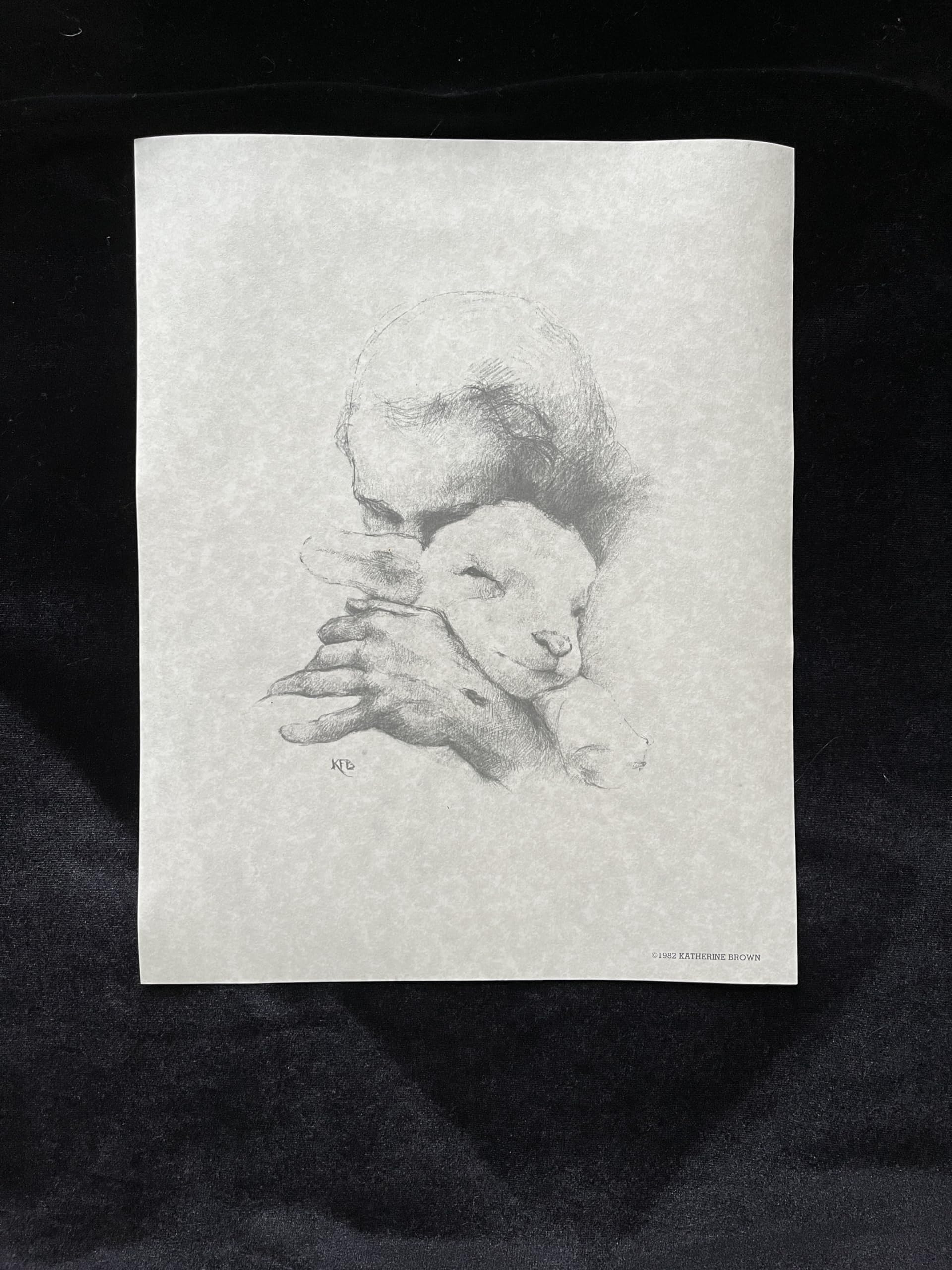 Jesus and the Lamb Print 11x14 on Parchment