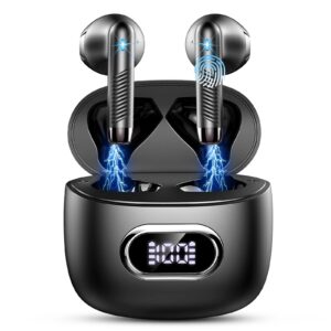 wireless earbud, bluetooth 5.3 headphones deep bass bluetooth earbud with 4 mics, bluetooth earphones in ear noise cancelling wireless headphones, ip7 waterproof 42h ear buds, led display[new upgrade]