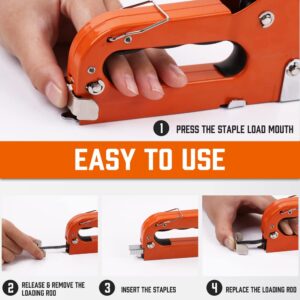 HORUSDY 3-in-1 Staple Gun Heavy Duty, Stapler Gun with 3000 Staples, Upholstery Staple Gun for Furniture, Wood, Carpet, Carpentry, DIY, Fixing Material, Decoration.