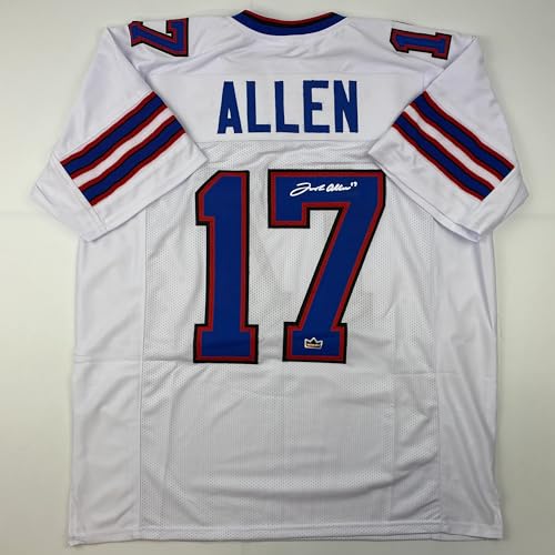 Facsimile Autographed Josh Allen Buffalo White Reprint Laser Auto Football Jersey Size Men's XL