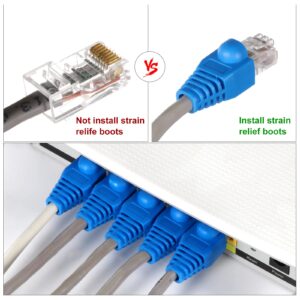 RJ45 Crimp Tool Kit Pass Thru Cat5 Cat5e Cat6 RJ45 Crimping Tool with 20PCS RJ45 Cat6 Pass Through Connectors, 20PCS Covers,1 Wire Punch Down Cutter and 1 Network Cable Tester