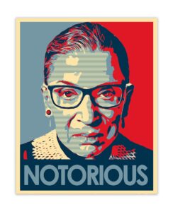 inspirational ruth bader ginsburg wall art: "notorious" 8x10 rbg poster, rbg wall art & motivational wall art, positive affirmations wall decor for bedroom & office decor for men & women