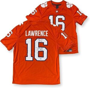 trevor lawrence autographed clemson signed football jersey 2018 national champions fanatics authentic coa