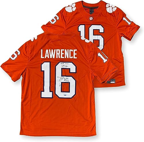 Trevor Lawrence Autographed Clemson Signed Football Jersey 2018 National Champions Fanatics Authentic COA