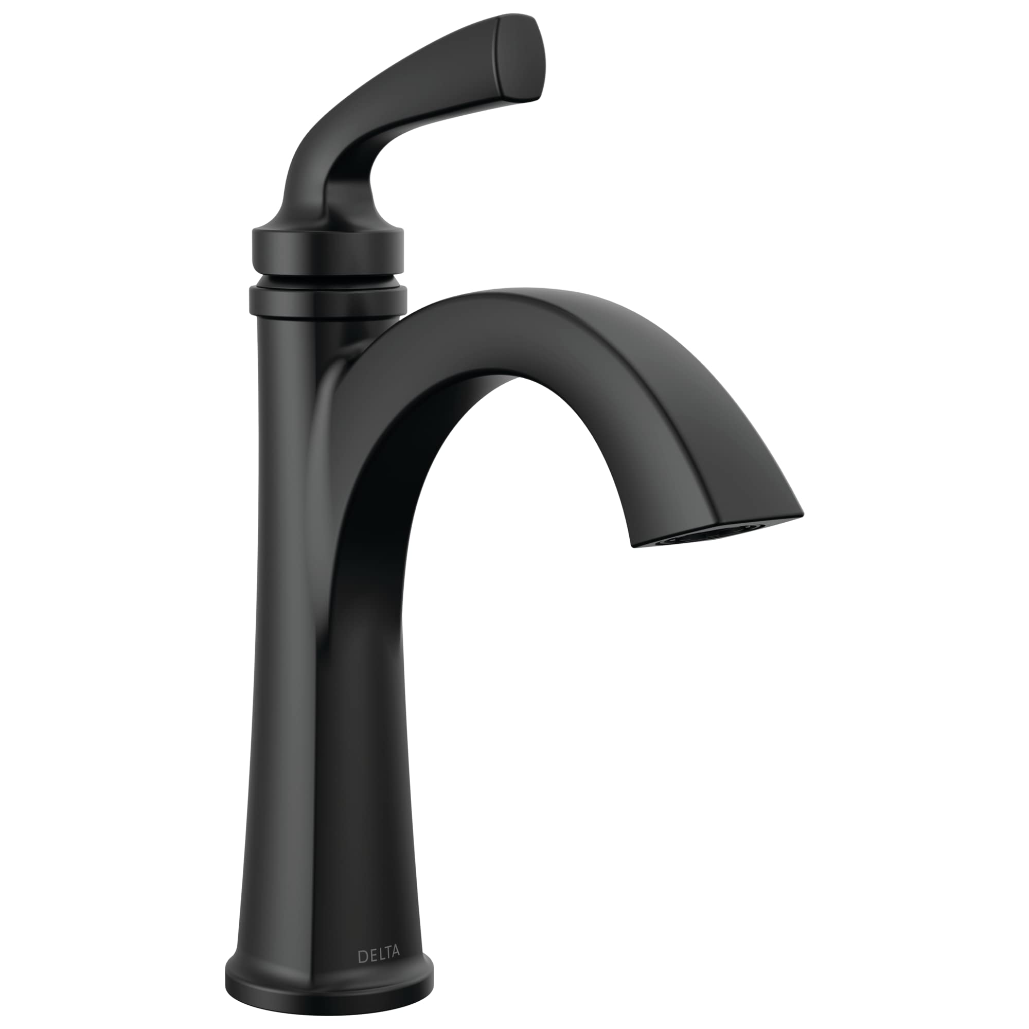 Delta Faucet Geist Matte Black Bathroom Faucet, Single Hole Bathroom Faucet Black, Black Bathroom Faucets for Sink 1 Hole, Bathroom Sink Faucet, Drain Assembly Included, Matte Black 15864LF-BL