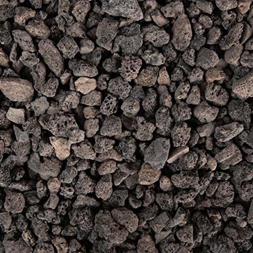 Ausluru 5lbs Natural Lava Rocks Fire Stone Granules for Gardening Soil, Volcanic Fire Pit Lava Rocks Ideal for Fireplaces Fire Pits, Plants Cultivation and Aquariums, Black