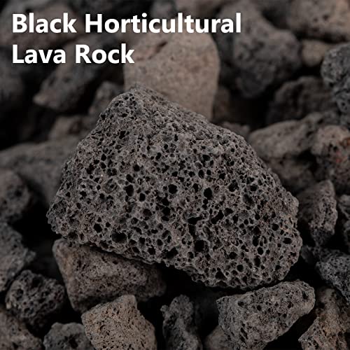 Ausluru 5lbs Natural Lava Rocks Fire Stone Granules for Gardening Soil, Volcanic Fire Pit Lava Rocks Ideal for Fireplaces Fire Pits, Plants Cultivation and Aquariums, Black