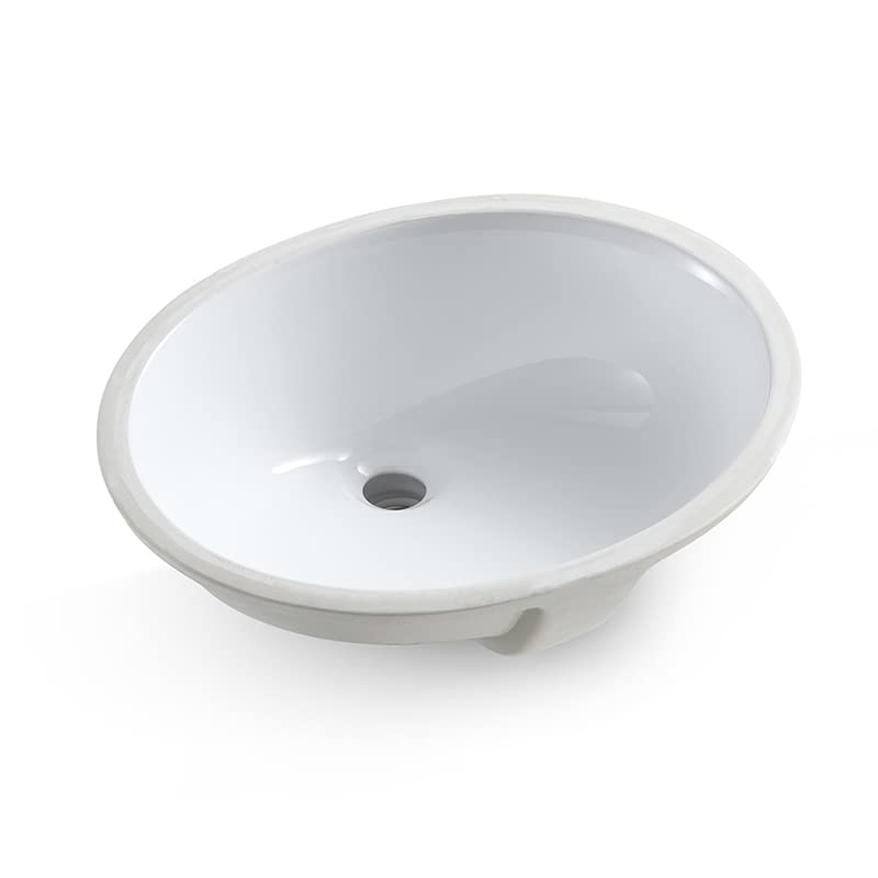 Lifezcime 19.5 x16 inch Undermount Bathroom Sink, White Ceramic Oval Bathroom Sink Under Counter Lavatory Vanity Sink with Overflow for Cabinet Drop In Bathroom White Sink Wash Basin