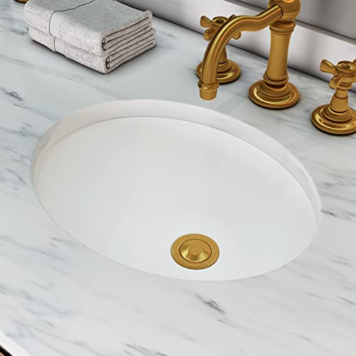 Lifezcime 19.5 x16 inch Undermount Bathroom Sink, White Ceramic Oval Bathroom Sink Under Counter Lavatory Vanity Sink with Overflow for Cabinet Drop In Bathroom White Sink Wash Basin