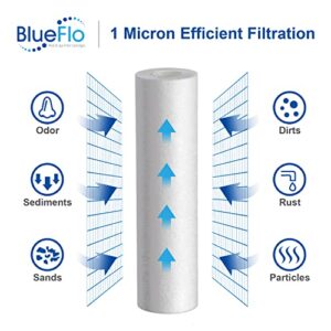 1 Micron 10" x 2.5" Sediment Water Filter Cartridge Replacement for Any Standard 10 inch RO Unit, DuPont WFPFC5002, Whole House Sediment Filter Cartridge, Pentek DGD series, RFC, 4Pack