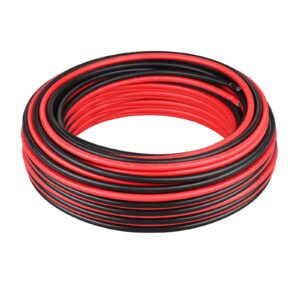 solar panel wire - 60ft 10awg (6mm²) solar extension cable, tinned copper wire pv wire for rv solar panels boat marine automotive home outdoor - red & black (10awg 60ft)