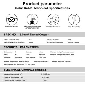 Solar Panel Wire - 60FT 10AWG (6mm²) Solar Extension Cable, Tinned Copper Wire PV Wire for RV Solar Panels Boat Marine Automotive Home Outdoor - Red & Black (10awg 60ft)