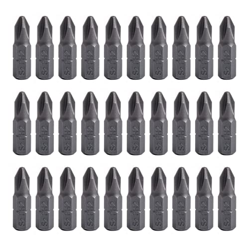 VESTTIO Phillips #2 PH2 Screwdriver Bits Set Drywall Insert Bits 30PCS 1 Inch/25 mm Length 1/4 Inch Hex Shank S2 Alloy Steel for Screwdriver Drill Driver with Storage Case