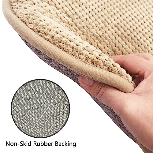 PAGGED Khaki Foam Seat Cushions Kitchen Chairs Pads for Dining Chairs Non Slip Patio Seat Cushions Set of 4 Washable U Shaped Soft Thick Large Metal Wooden Chair Cushions,17" x 15"