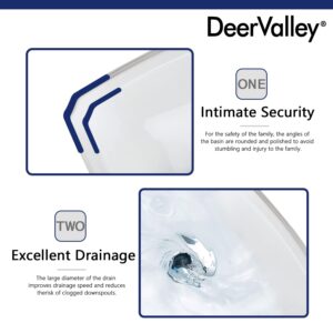 DeerValley DV-1P522 Dynasty Pedestal Sink 23" W X 19" D White Ceramic Pedestal Bathroom Sink With Overflow