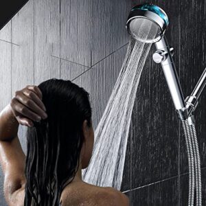 High Pressure Shower Head With Hose, Rv Shower Head Replacement, Filtered Showerheads For Hard Water, Handheld Shower Head With Filter, Hydro Jet Water Power Propeller Driven Turbo ShowerHead