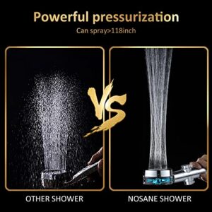 High Pressure Shower Head With Hose, Rv Shower Head Replacement, Filtered Showerheads For Hard Water, Handheld Shower Head With Filter, Hydro Jet Water Power Propeller Driven Turbo ShowerHead