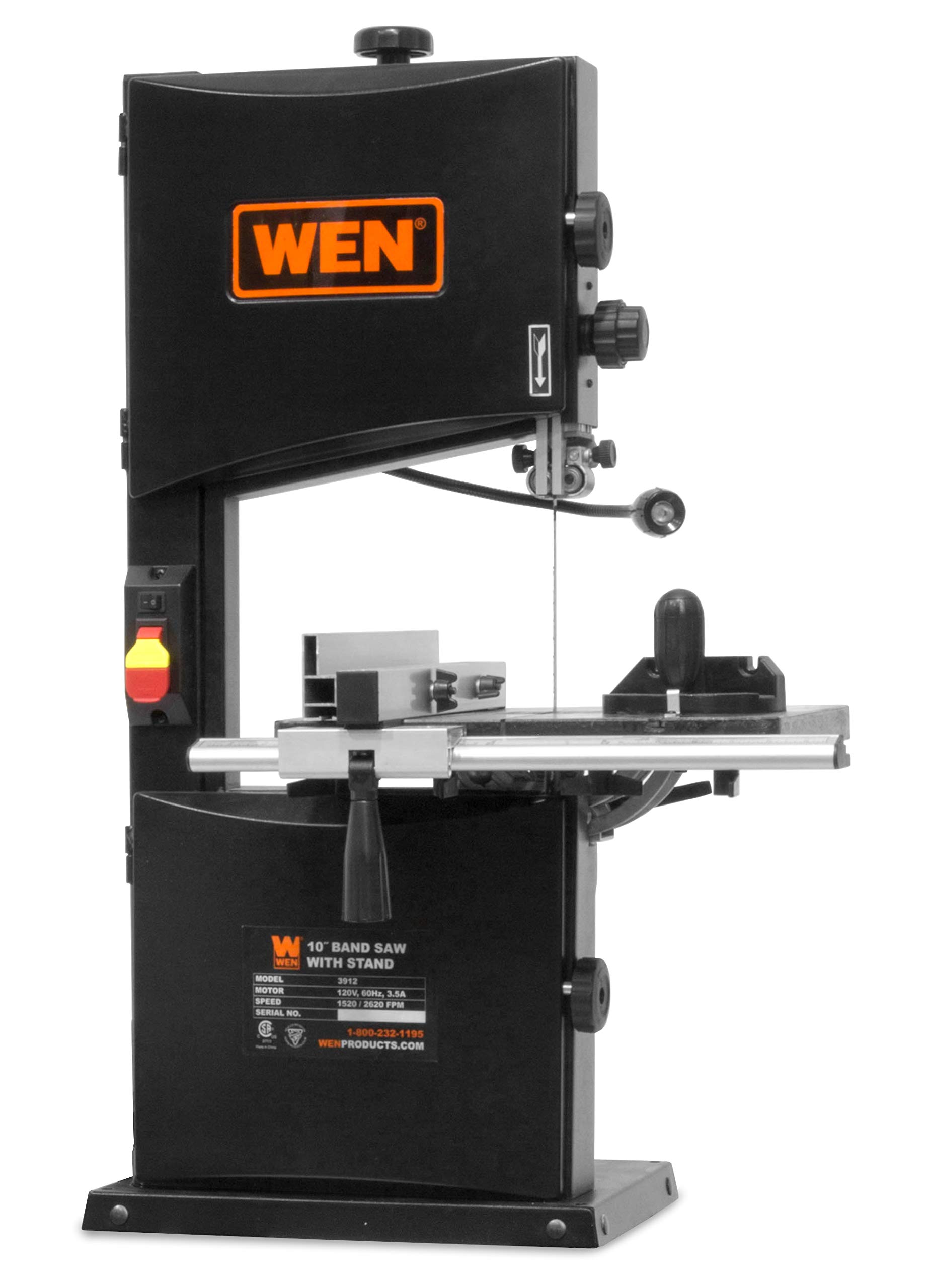 WEN Band Saw with Stand, 10-Inch, 3.5-Amp, Two-Speed (BA3962) and BB7250 72" Woodcutting Bandsaw Blade with 6 TPI & 1/2" Width