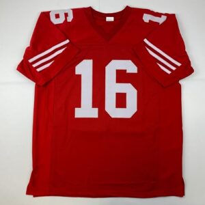 Facsimile Autographed Joe Montana San Francisco Red Reprint Laser Auto Football Jersey Size Men's XL