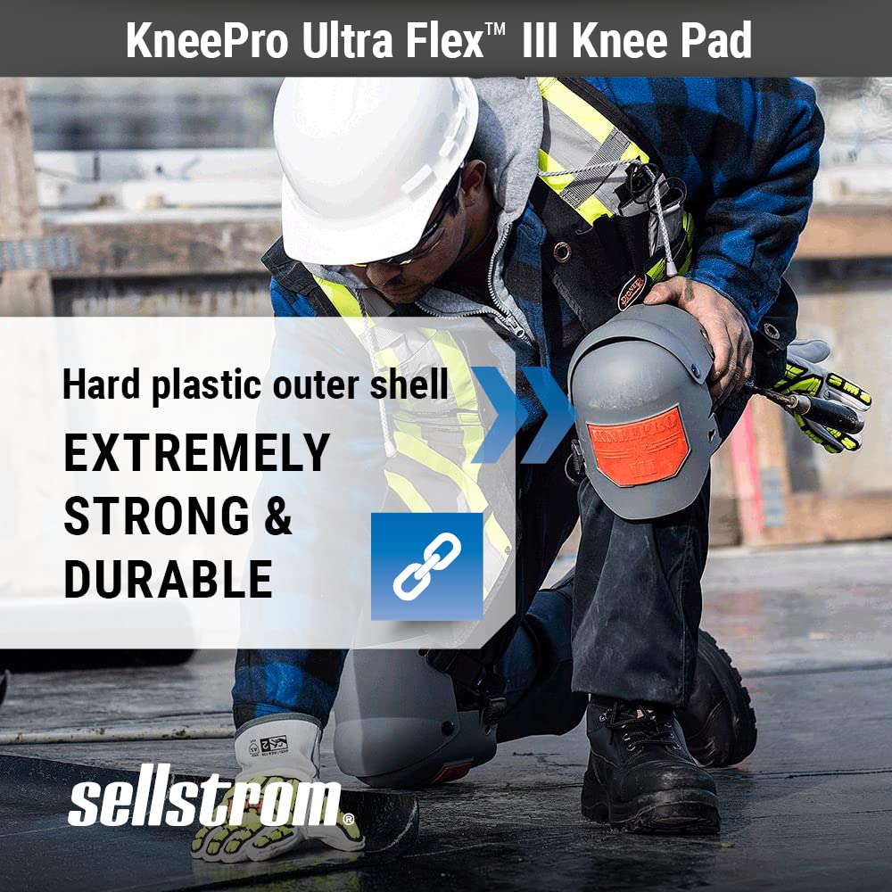 Sellstrom Ultra Flex III KneePro Knee Pads for Construction, Gardening, Flooring (Orange/Gray and Black)