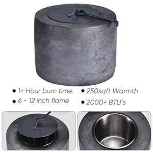 ROUNDFIRE Classic Concrete Tabletop Fire Pit - Fire Bowl, Portable Fire Pit, Small Personal Fireplace for Indoor and Garden Use