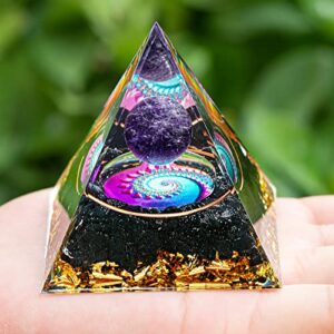 cristallium orgone pyramid crystal healing stone energy generator healing crystals chakra crystal healing meditation crystal sphere orgonite crystal pyramid women gift - blue stone