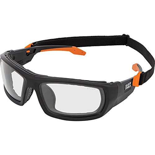 Klein Tools 60470 Safety Glasses, ANSI Z87.1+ Pro Full Frame Gasket Safety Glasses, Clear Lenses, UV Protection, Anti-Fog, Scratch Resistant