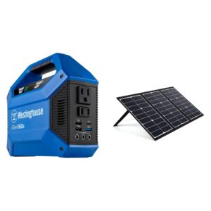 westinghouse igen160s and solar generator, 150 peak watts and 100 rated watts, with portable 60w solar panel for igen160s, 200s, 300s, 600s and 1000s portable power stations