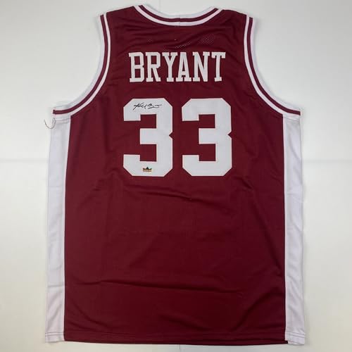 Facsimile Autographed Kobe Bryant Lower Merion Maroon Reprint Laser Auto High School Basketball Jersey Size Men's XL