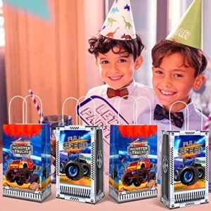 24 Pcs Truck Party Supplies Trucks Favors Bags with Handles Truck Themed Candy Bags Goodie Bags for Kids Truck Party Themed Birthday Party Supplies, 12 x 8 x 21 cm