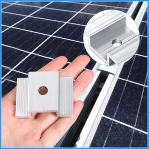 Zhengmy Solar Panel Mid Clamps 1.06 Inch Solar Panel Bracket Aluminium Mounting Accessories Aluminum Solar Mid Clamp for Solar Panel Mounting Solar Panel Mid Clamp (48 Pack)