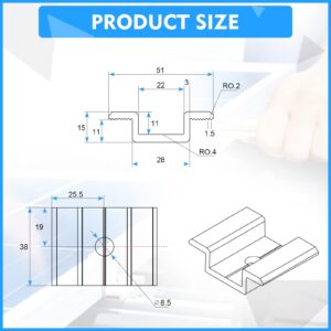 Zhengmy Solar Panel Mid Clamps 1.06 Inch Solar Panel Bracket Aluminium Mounting Accessories Aluminum Solar Mid Clamp for Solar Panel Mounting Solar Panel Mid Clamp (48 Pack)