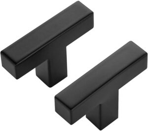 ravinte 3 pack black square bar cabinet knobs 2 inch square cabinet pulls matte black single hole kitchen cabinet handles