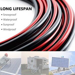 PowMr 16 Feet 10AWG(6mm²) Solar Extension Cable with Female and Male Connector Solar Panel Adaptor Kit Tool(Red & Black)