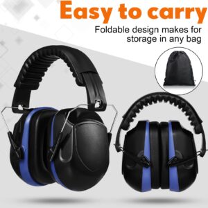 3 Pieces Noise Cancelling Ear Muffs NRR 28dB Earmuffs Hearing Protection Adjustable Ear Protection for Shooting Adults (Red, Black, Blue)