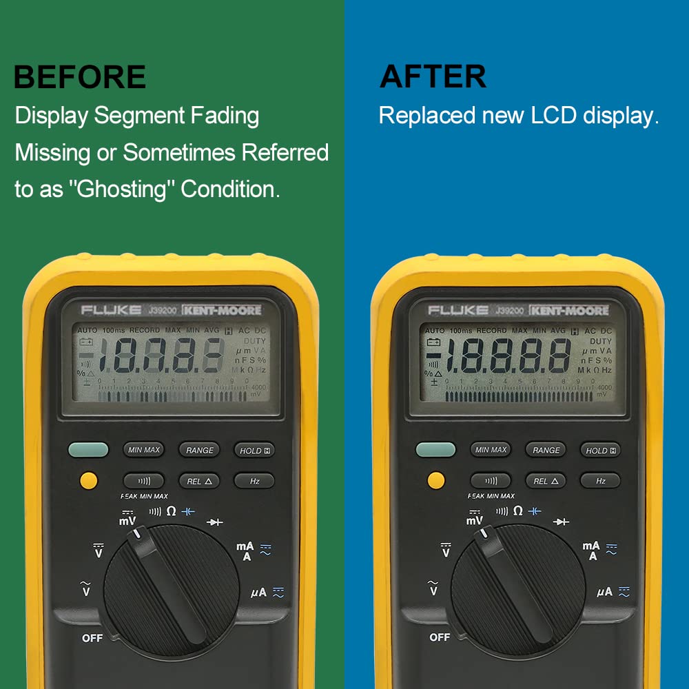 BENET Display Replacement for FLUKE 87 87- LLL Kent-Moore J-39200 Digital Multimeter, Green,Black