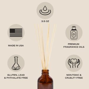 Sweet Water Decor Warm and Cozy Amber Reed Diffuser Set | Orange Peel, Cinnamon, Ginger, Clove, Cypress Scented Air Freshener | Fragrance Gift Sets | Housewarming Gifts | Decorative Scent Sticks