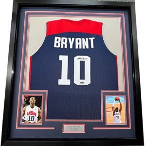 framed facsimile autographed kobe bryant 33x42 united states team usa olympics blue reprint laser auto basketball jersey size men's xl