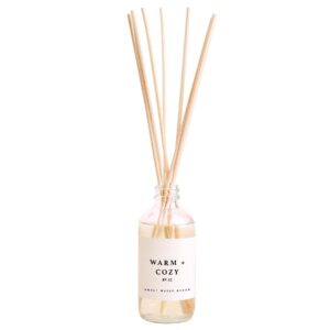 Sweet Water Decor Warm and Cozy Reed Diffuser Set | Orange Peel, Cinnamon, Ginger, Clove, Cypress Scented Air Freshener | Fragrance Gift Sets | Housewarming Gifts | Decorative Scent Sticks