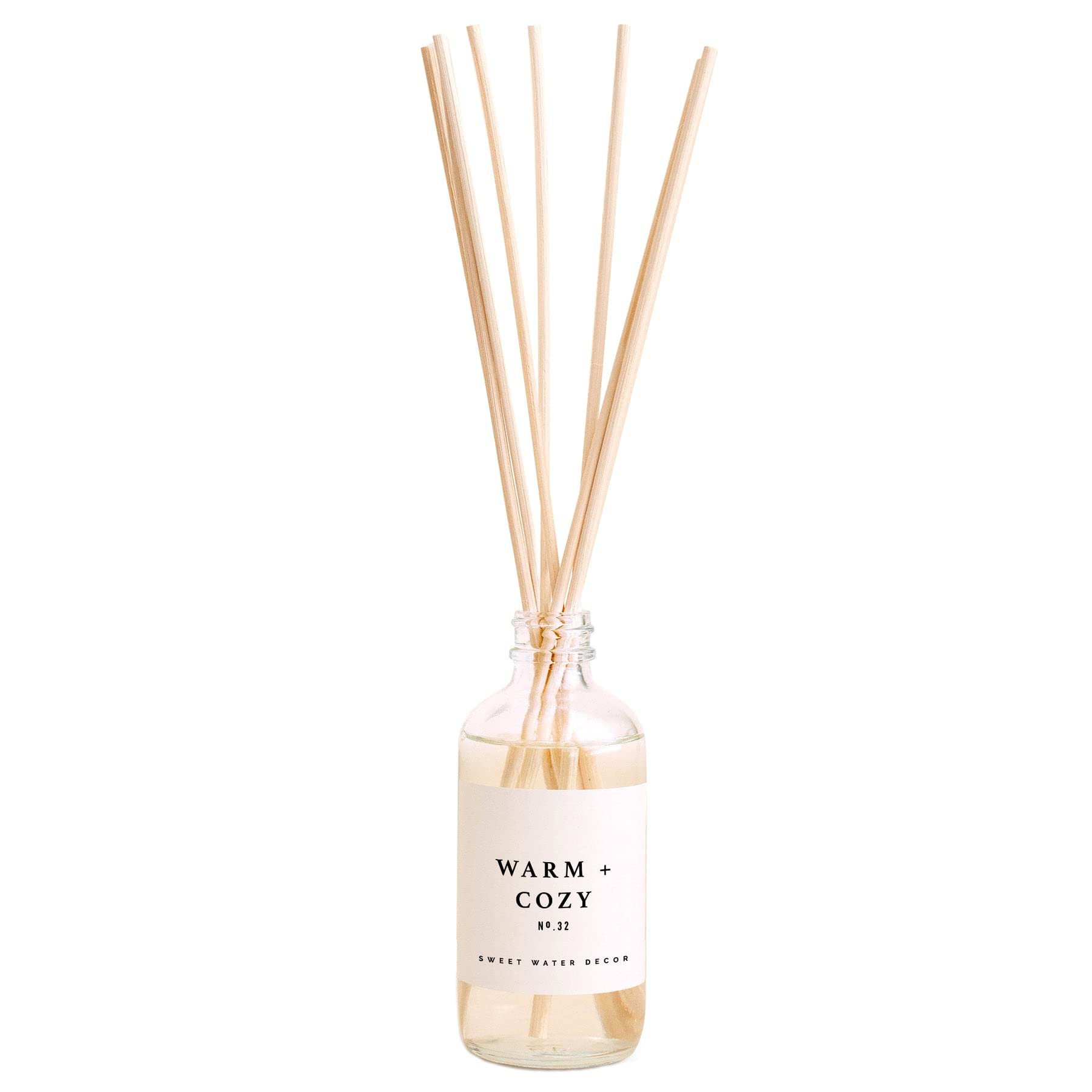 Sweet Water Decor Warm and Cozy Reed Diffuser Set | Orange Peel, Cinnamon, Ginger, Clove, Cypress Scented Air Freshener | Fragrance Gift Sets | Housewarming Gifts | Decorative Scent Sticks