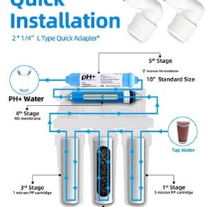 Ph+ Alkaline Water Filter Cartridge Improve Body Vitality Reverse Osmosis Filters Improves Taste Water Filter Replacement Mineralizes Water Filter Cartridge for Ro System