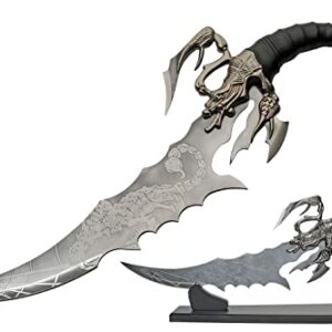 SZCO Supplies 21” Jagged Scorpion Printed Display Fantasy Sword With Wooden Display Stand