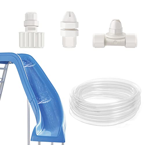 Pool Slide Water Tubing Kit, Inground Pool Slide Hose Kit, Sprayer/Spray Kit for Swimming Pool Slide(Whole Set)