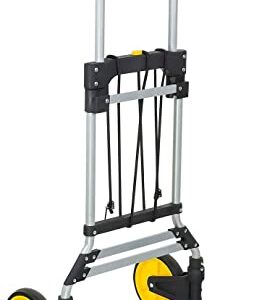 Mount Plus A1 Compact Folding Hand Truck and Dolly with Capacity of 264lbs | Aluminum Heavy-Duty Luggage Trolley Cart with Telescoping Handle and Rubber Wheels | Good for Indoor Outdoor Moving Travel