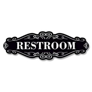 Restroom Sign for Door - 9x3 Dibond Unisex Bathroom Sign - Restroom Signs for Business - All Gender Restroom Sign - Unisex Restroom Sign