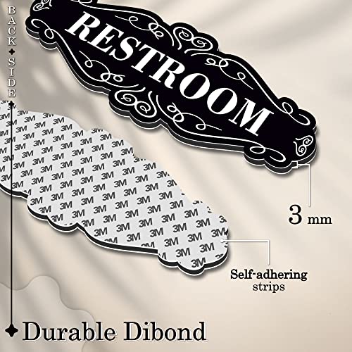 Restroom Sign for Door - 9x3 Dibond Unisex Bathroom Sign - Restroom Signs for Business - All Gender Restroom Sign - Unisex Restroom Sign